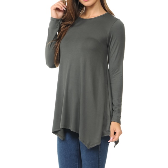 Magic Fit | Tops | Dark Gray Long Sleeve Tunic | Poshmark
